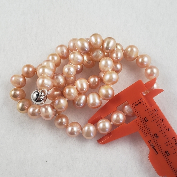 fstepka | Jewelry | Real 7mm 7 Peach Pearl Strand | Poshmark